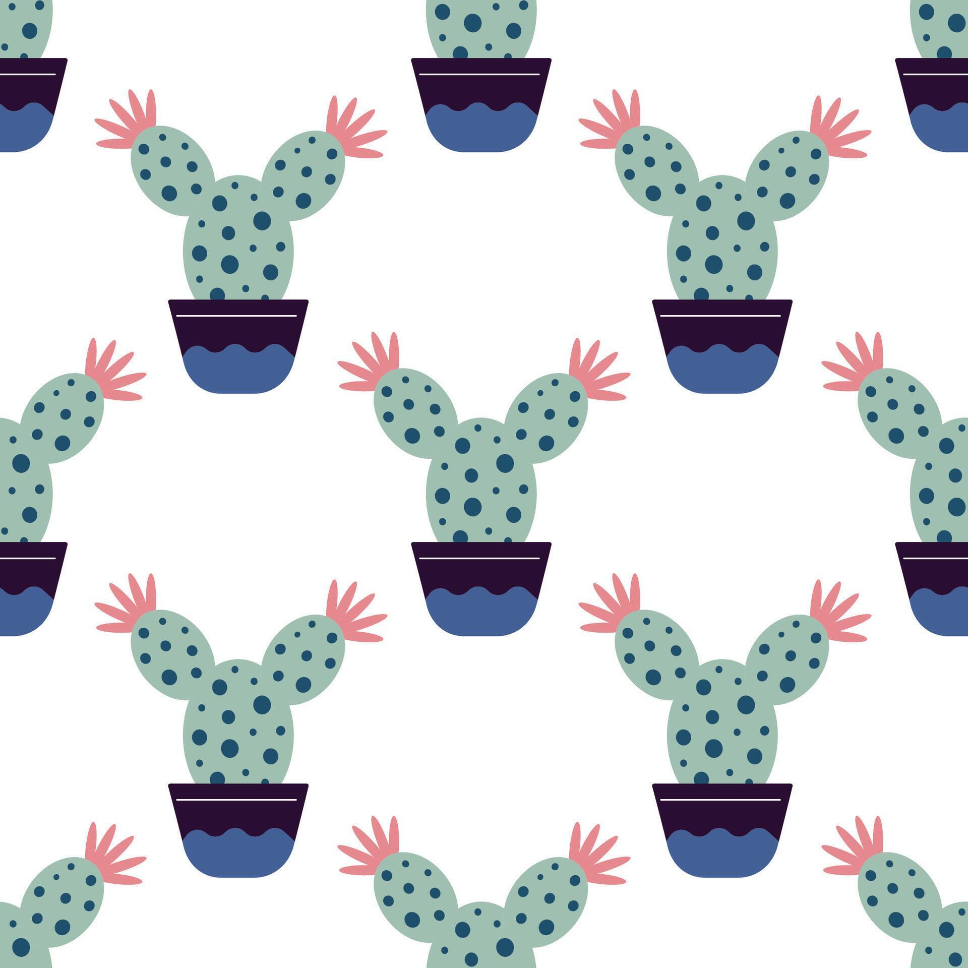 Cute cacti in boho style. Cactus seamless pattern. Trendy boho texture. Cacti fabric print ...