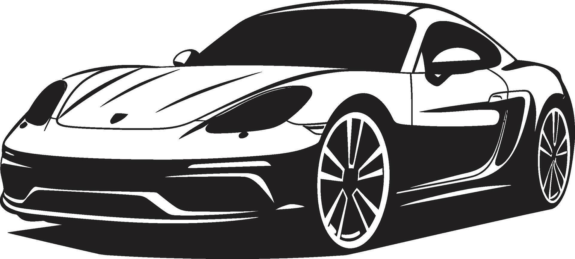 Aerodynamic Ascent Black ic Sportscar Lineart in Elegant Precision ...