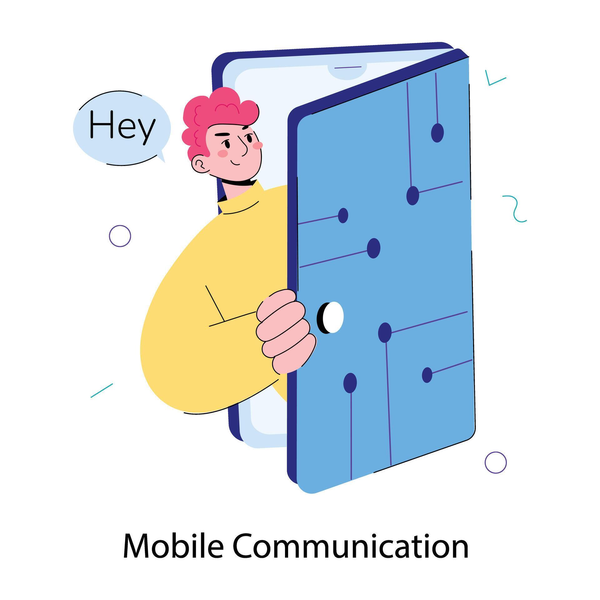 Trendy Mobile Communication 43189780 Vector Art At Vecteezy