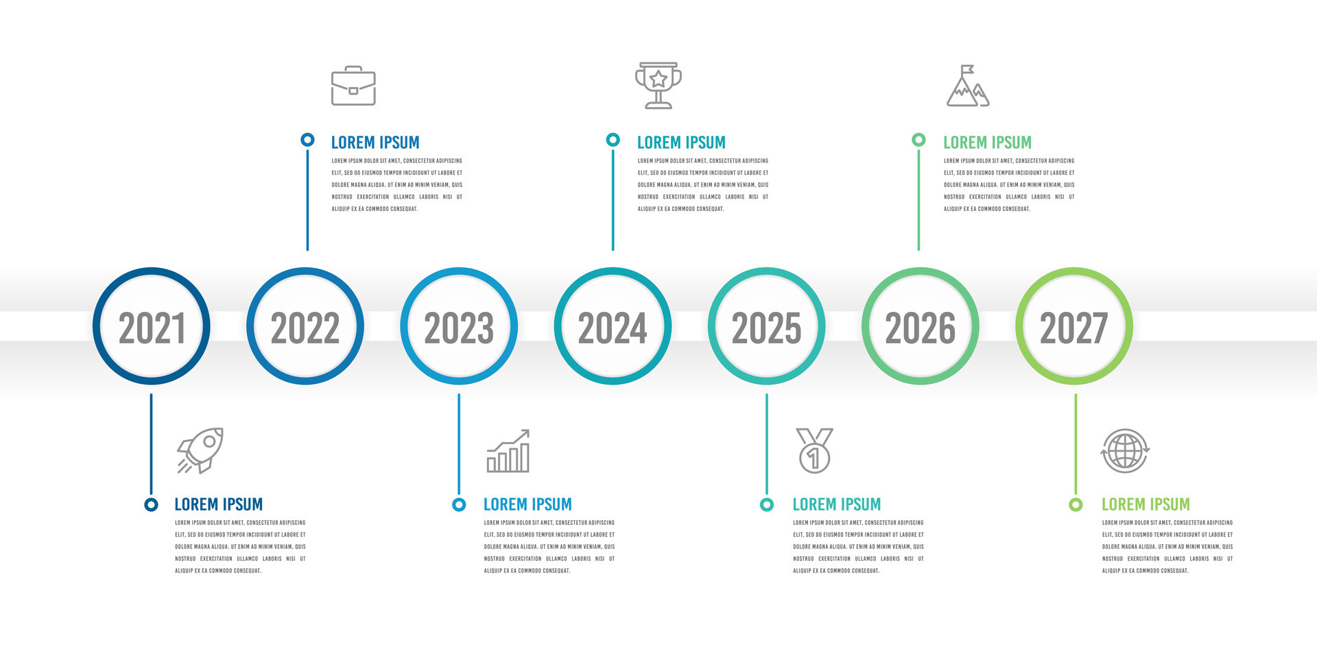 Minimal 7 Steps Infographic Timeline Template Presentation with ...