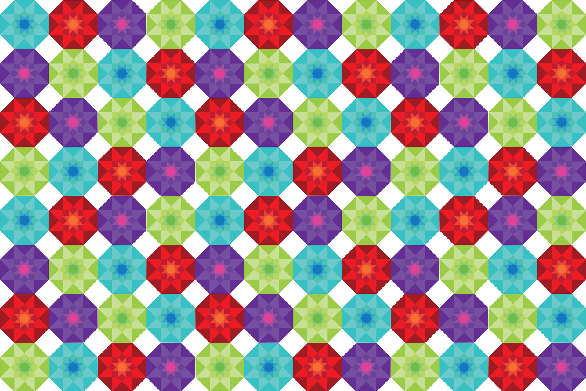 Illustration Pattern Abstract Geometric Style Repeating Of Abstract Multicolor Flower In