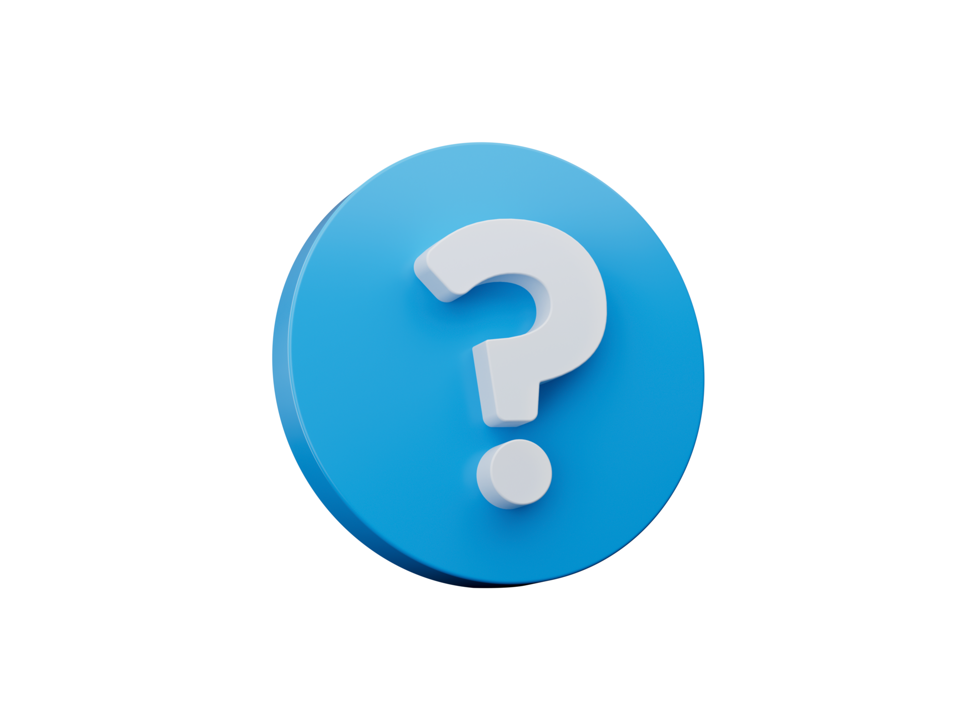 Blue question mark icon sign or ask FAQ answer Symbol 3D illustration 43192791 PNG