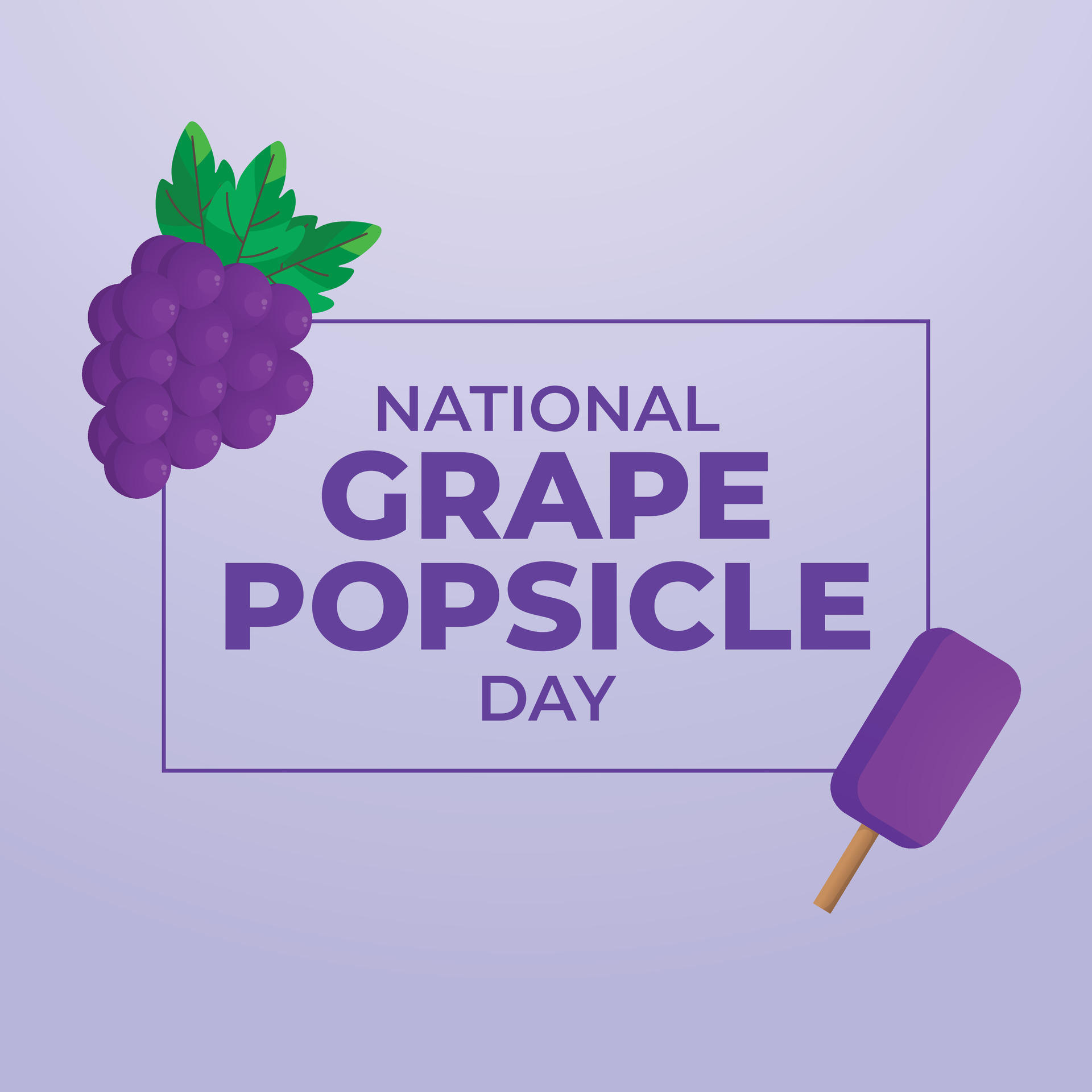National Grape Popsicle Day design template. grape vecto. popsicle ...
