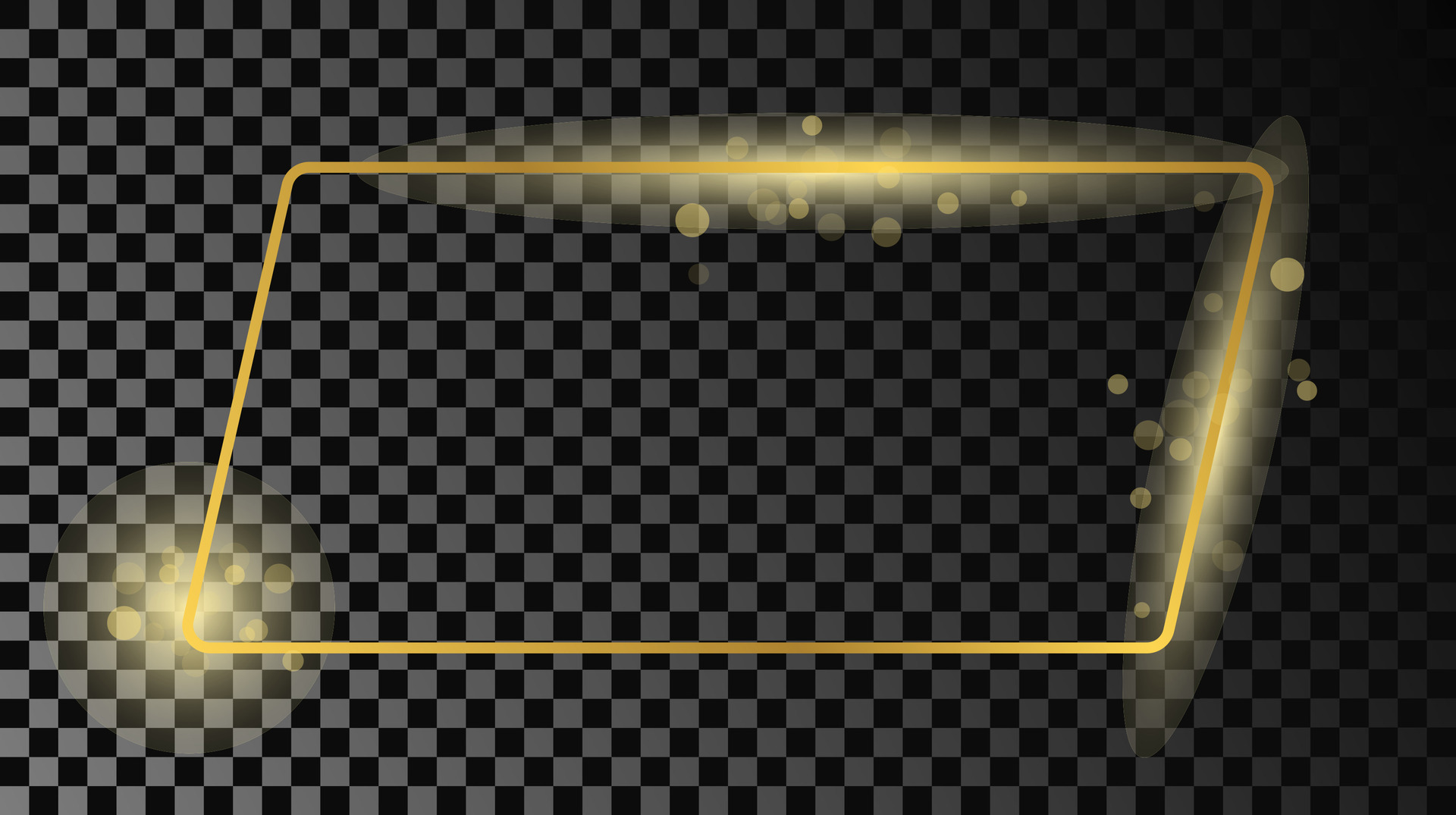 Gold glowing rounded rectangular shape frame 43196337 Vector Art at ...