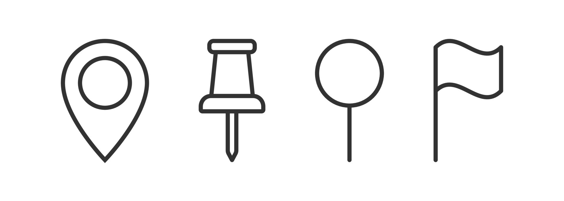 Map Pin Icon Location Pointer Navigation Position Marker Geo Flag Buttons Needle Sign