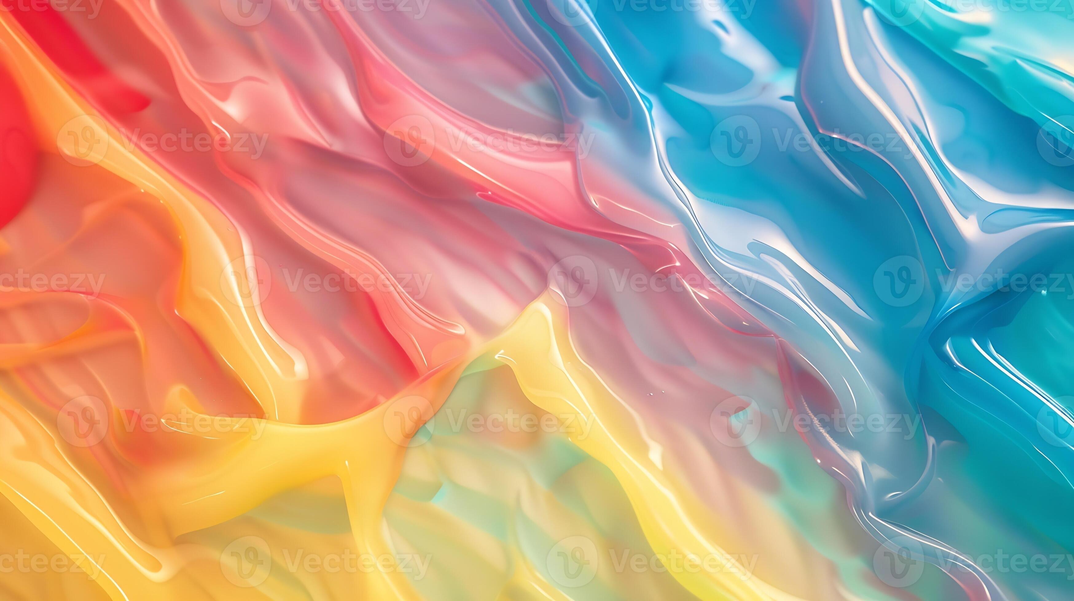 Abstract Liquid paint effect blurred gradient overflow waves grainy background texture Colorful ...