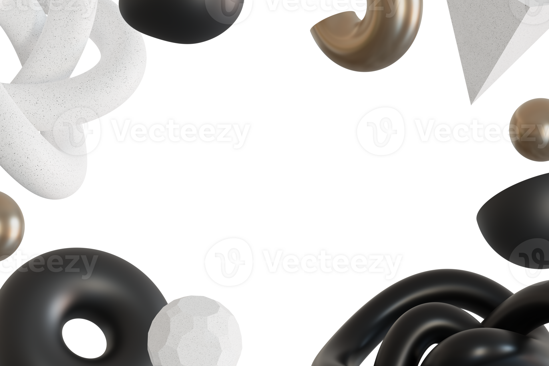 Elegant, minimalistic frame with abstract, floating black, white and ...