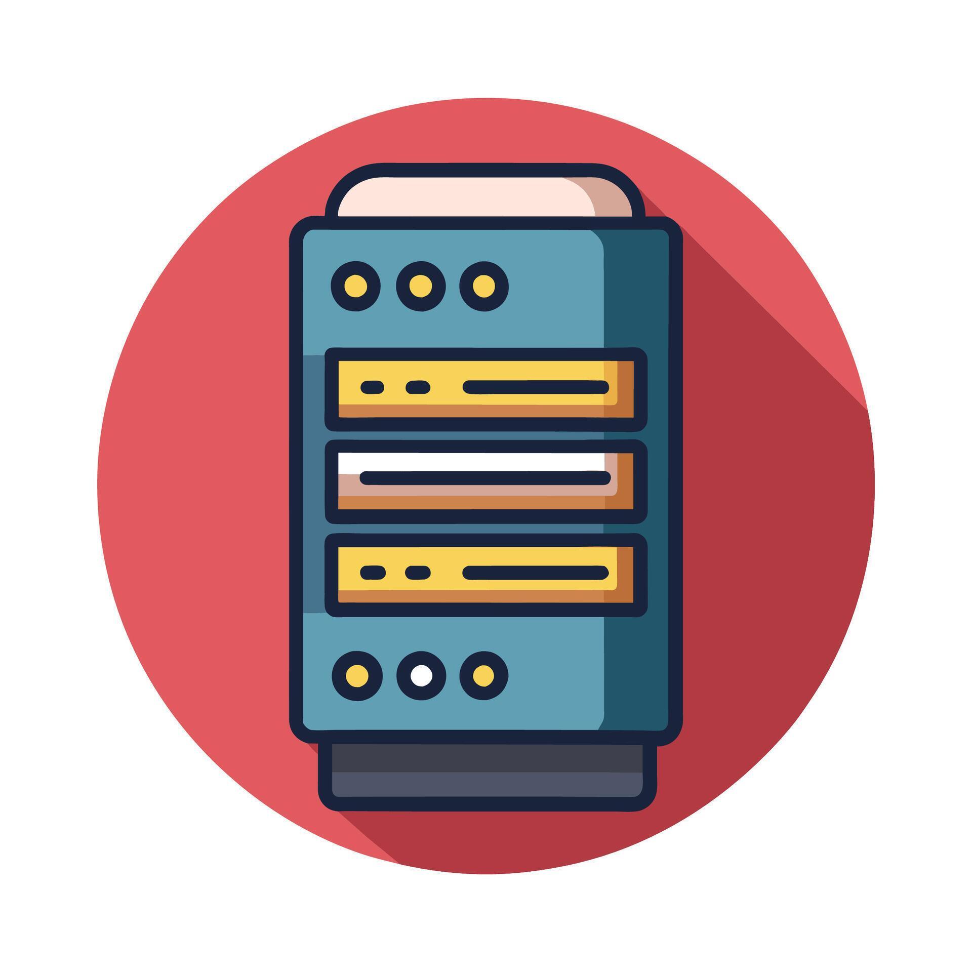 Flat icon representing a server, clean and minimalist design, Clean ...