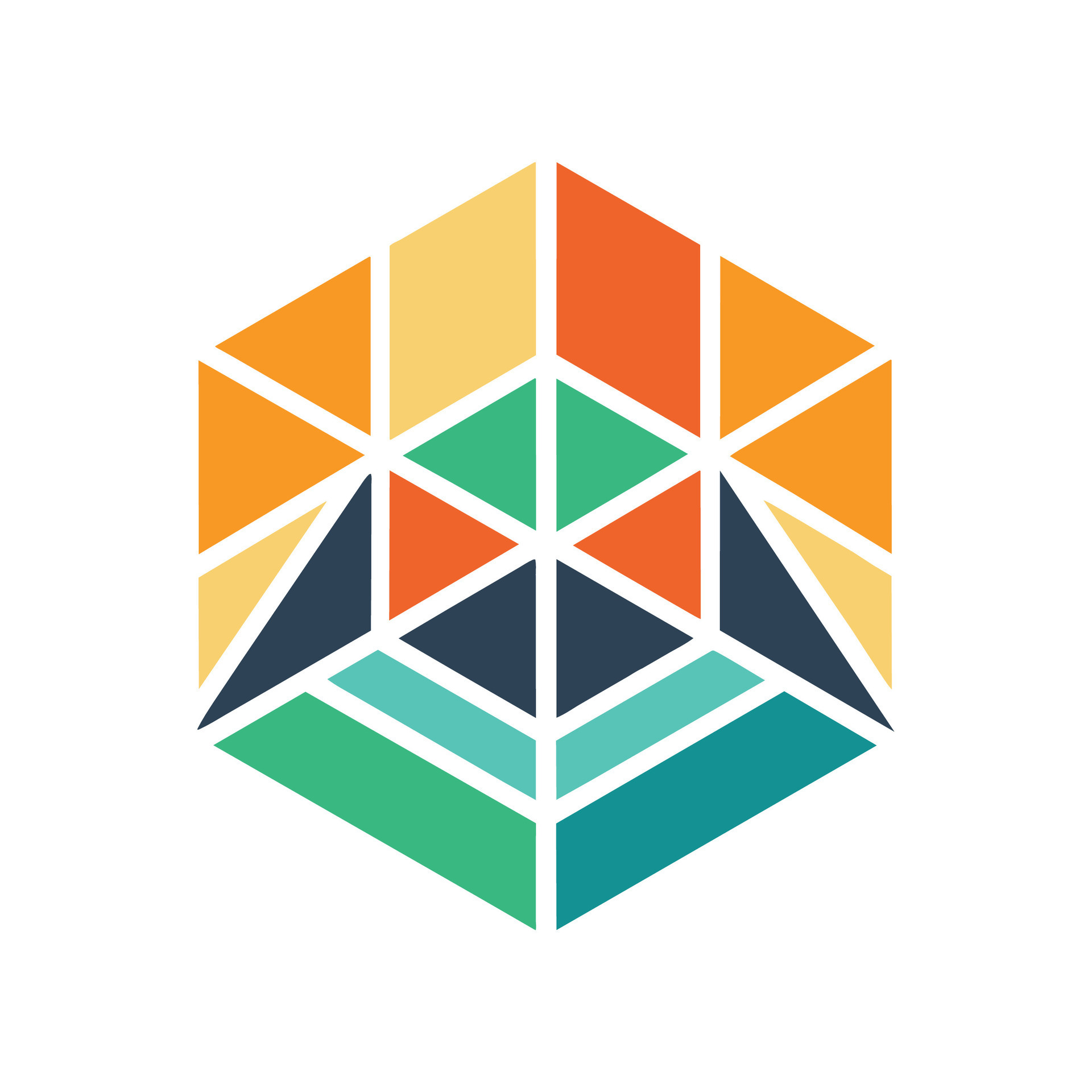 Geometric shapes converging to create a minimalistic logo design for a ...