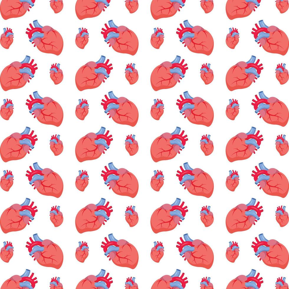 Human Heart Famous Trendy Multicolor Repeating Pattern Illustration