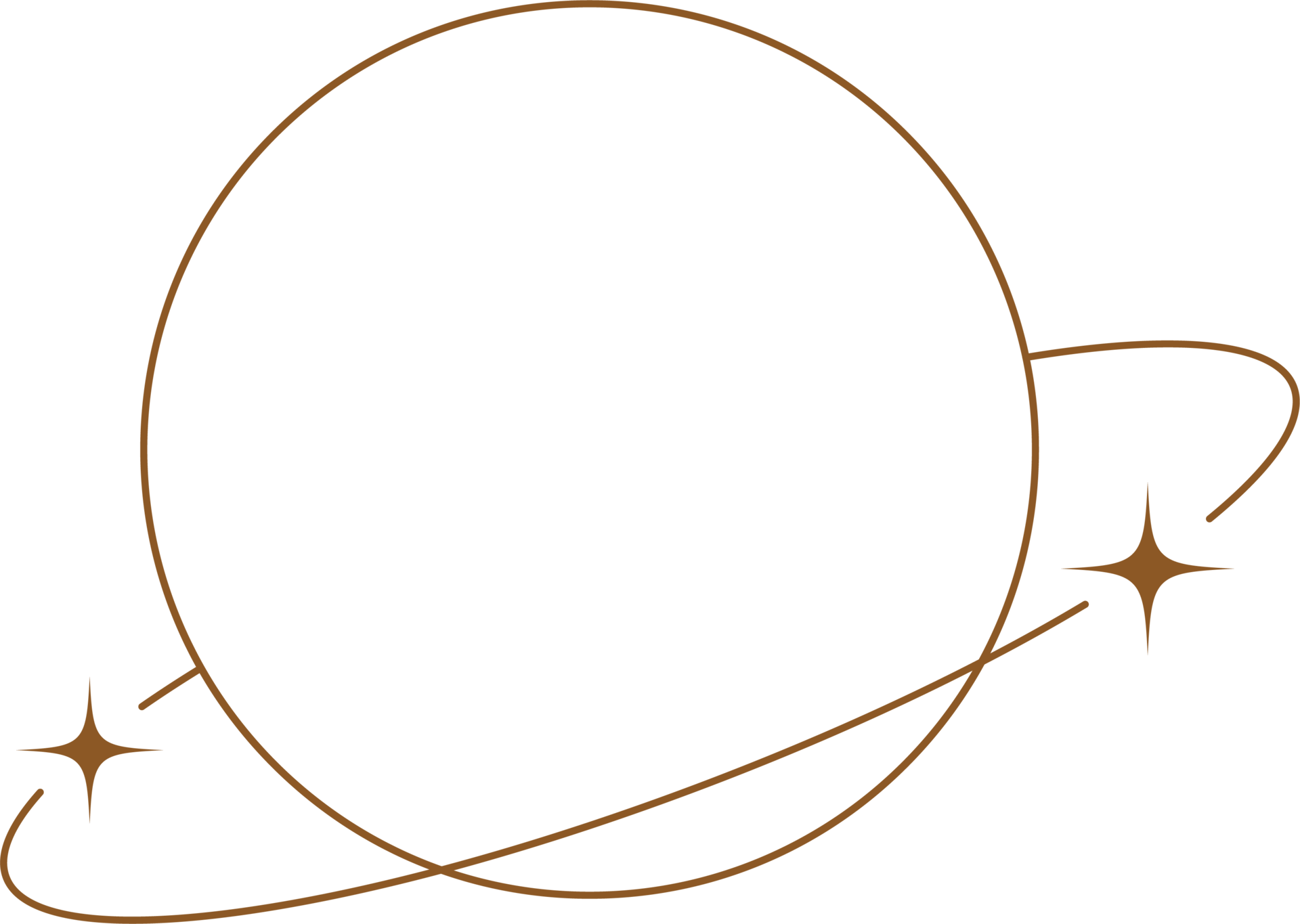 Aesthetic Planet Orbit Shape With Stars Minimal Y2k Outline Graphic