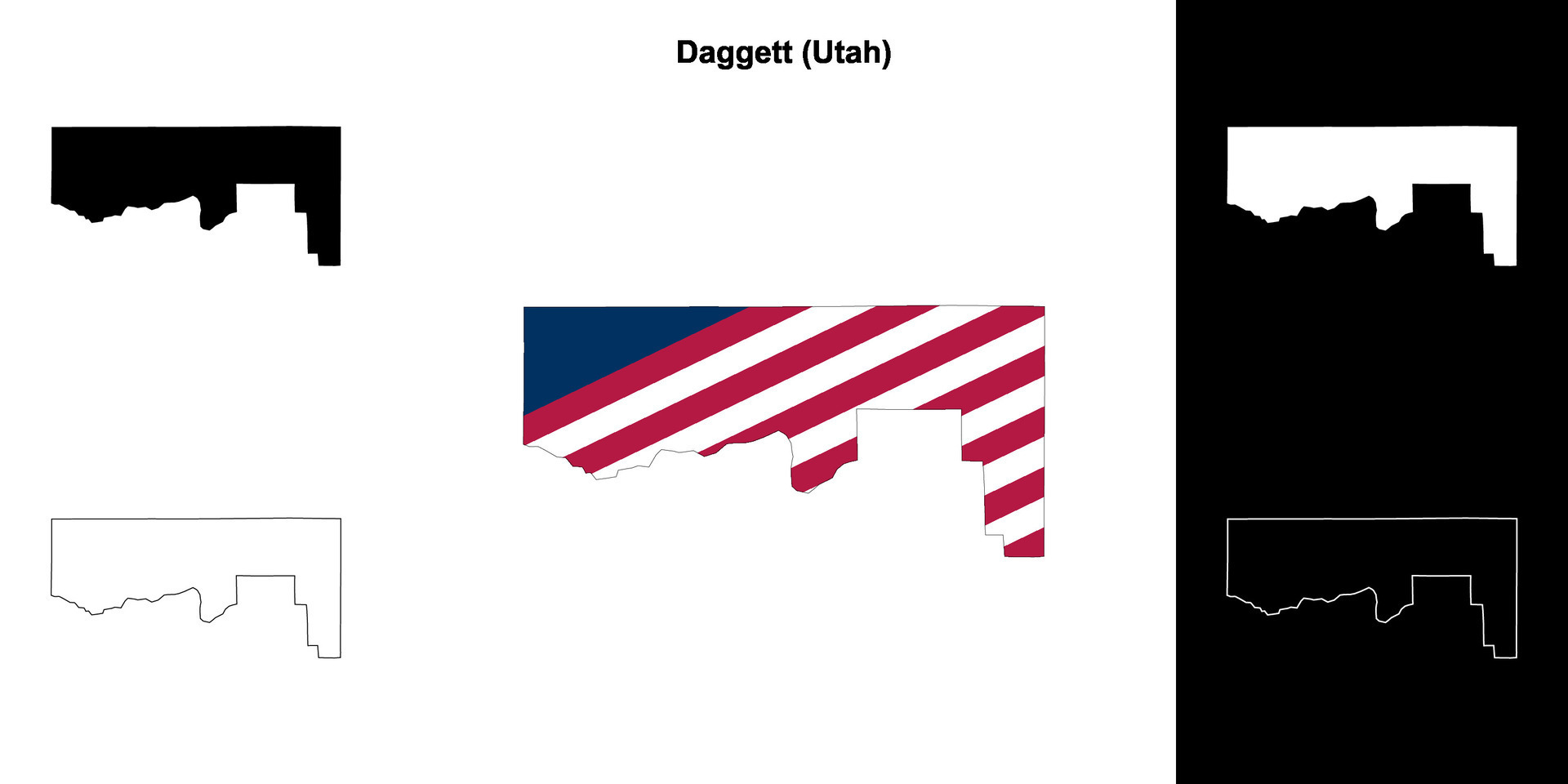 Daggett County Utah Outline Map Set 43223186 Vector Art At Vecteezy