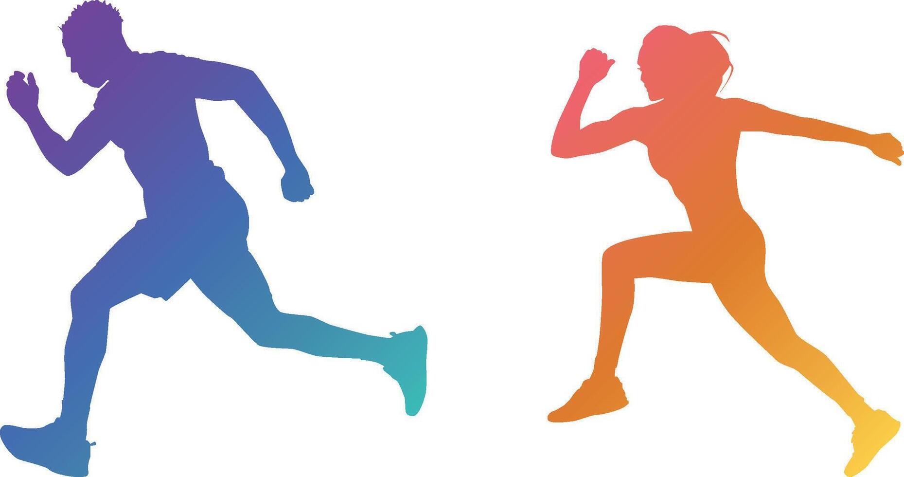Silhouette of a running man and woman 43224657 Vector Art at Vecteezy