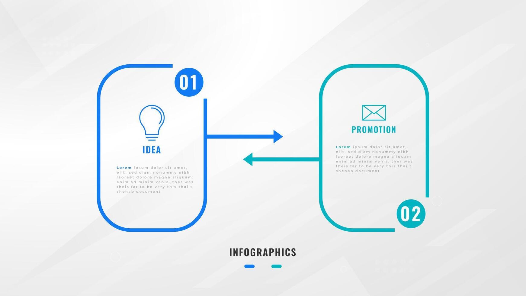 Two Step Infographic label design template with line icons. process ...