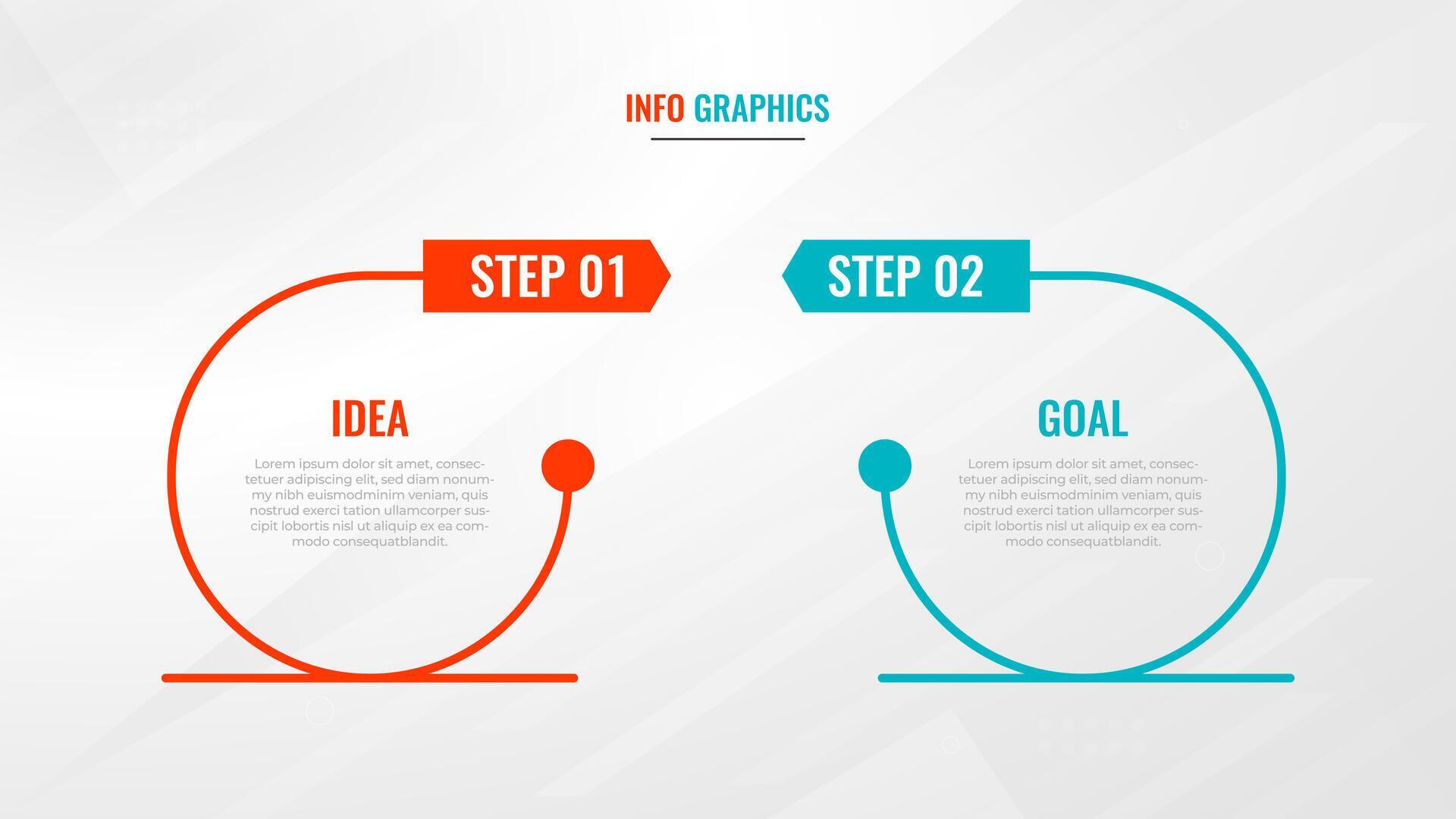 Two Step Infographic label design template with line icons. process ...