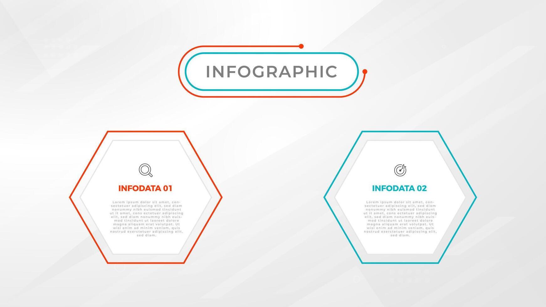 Two Step Infographic label design template with line icons. process ...
