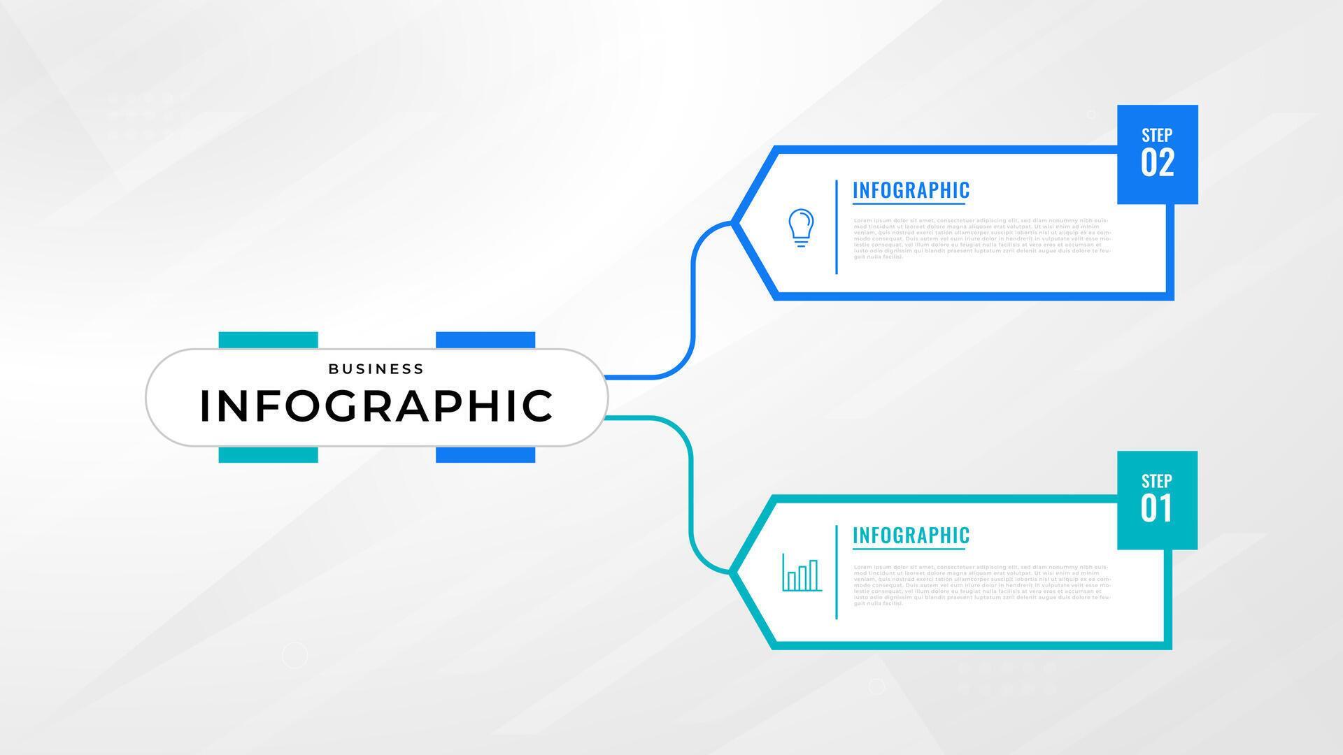 Two Step Infographic label design template with line icons. process ...