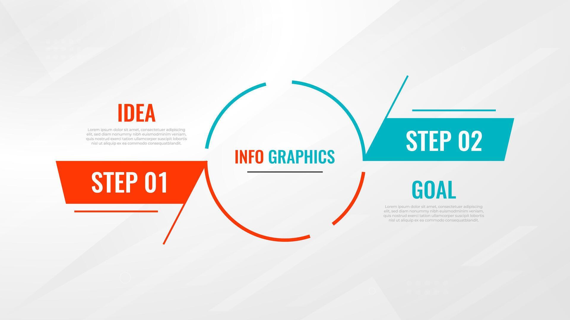Two Step Infographic label design template with line icons. process ...