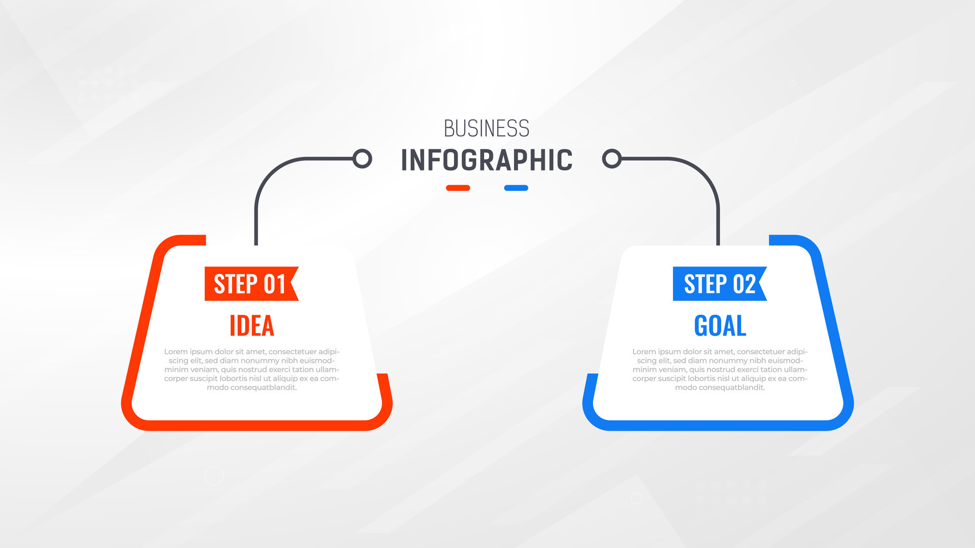 Two Step Infographic label design template with line icons. process ...