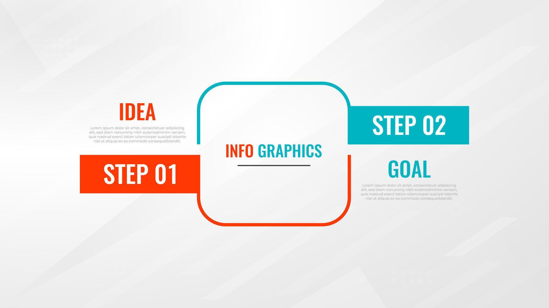 Two Step Infographic label design template with line icons. process ...