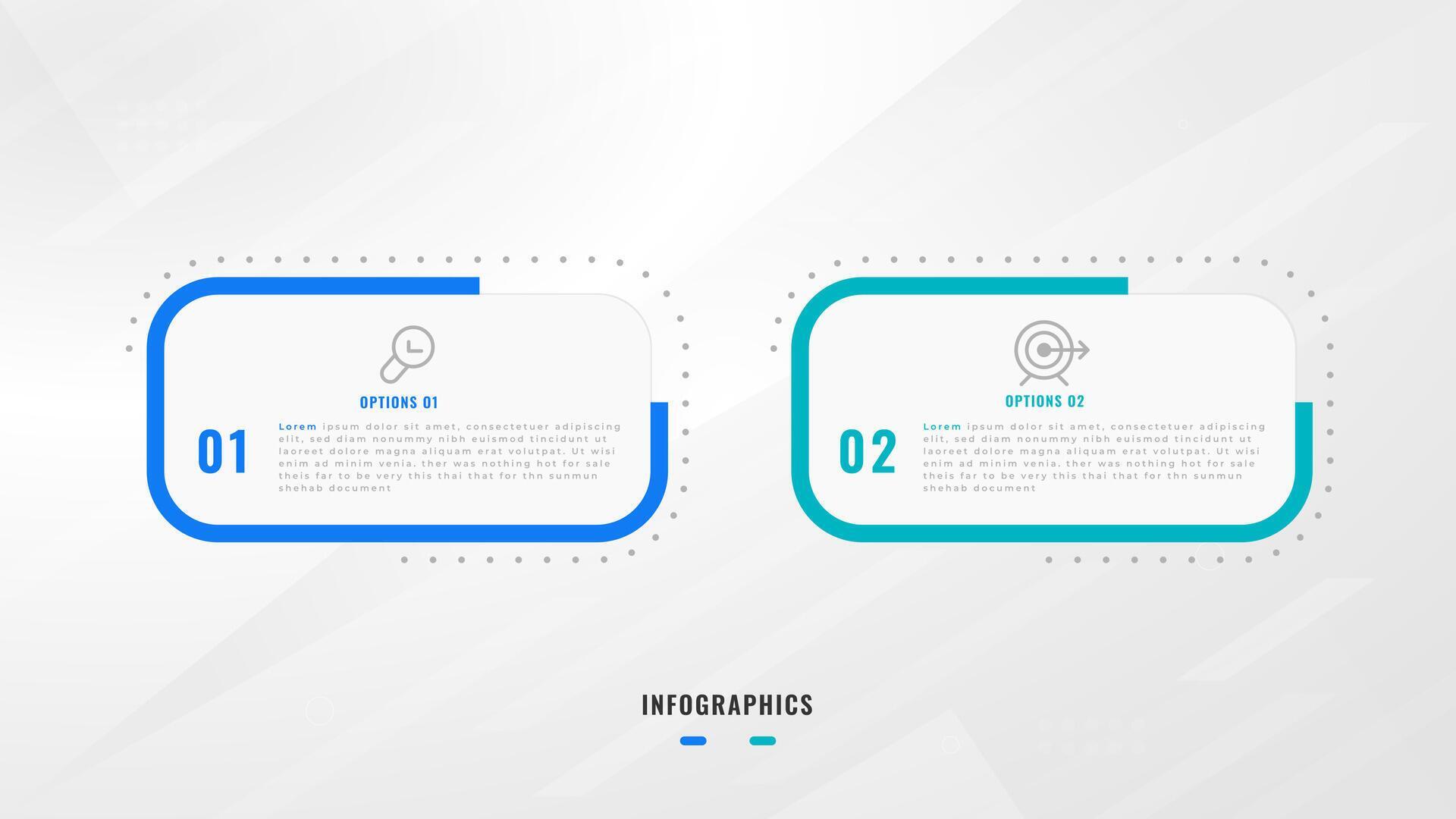 Two Step Infographic label design template with line icons. process ...