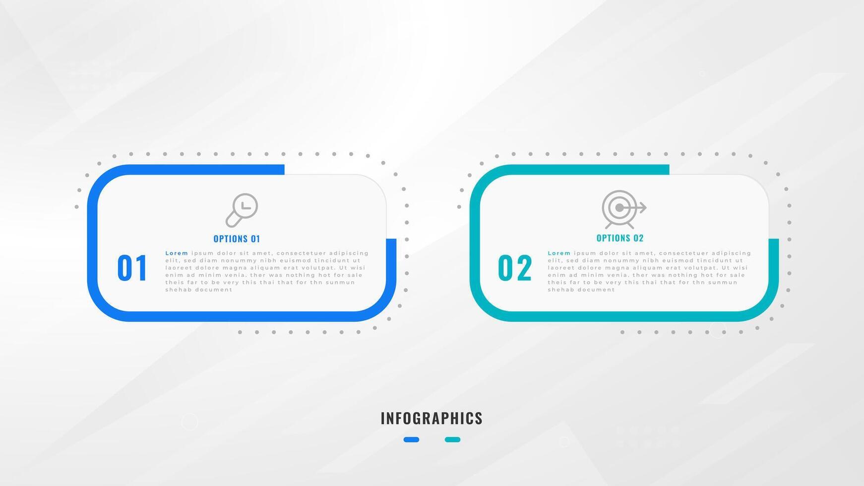 Two Step Infographic label design template with line icons. process ...