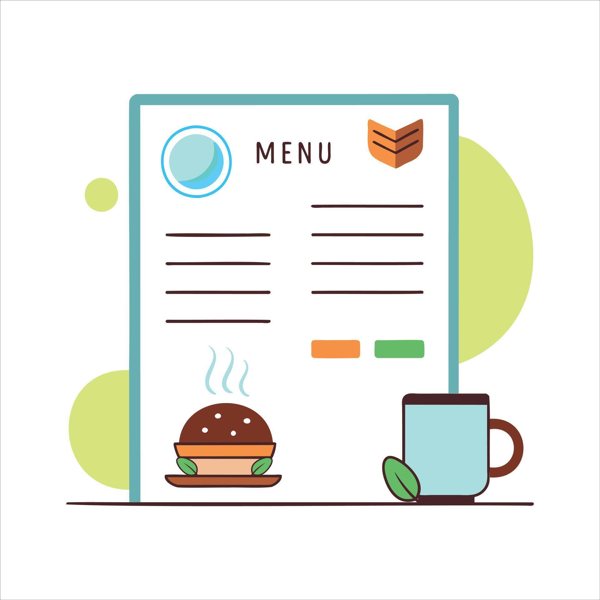 Modern Restaurant Menu Design Concept Illustration 43233749 Vector Art At Vecteezy