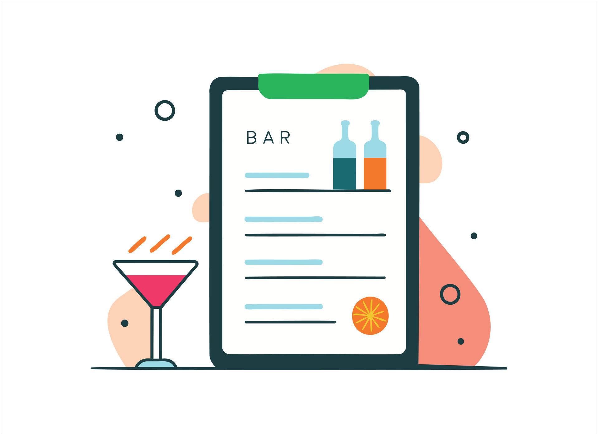 Modern Cocktail Menu Design With Abstract Elements 43233787 Vector Art At Vecteezy