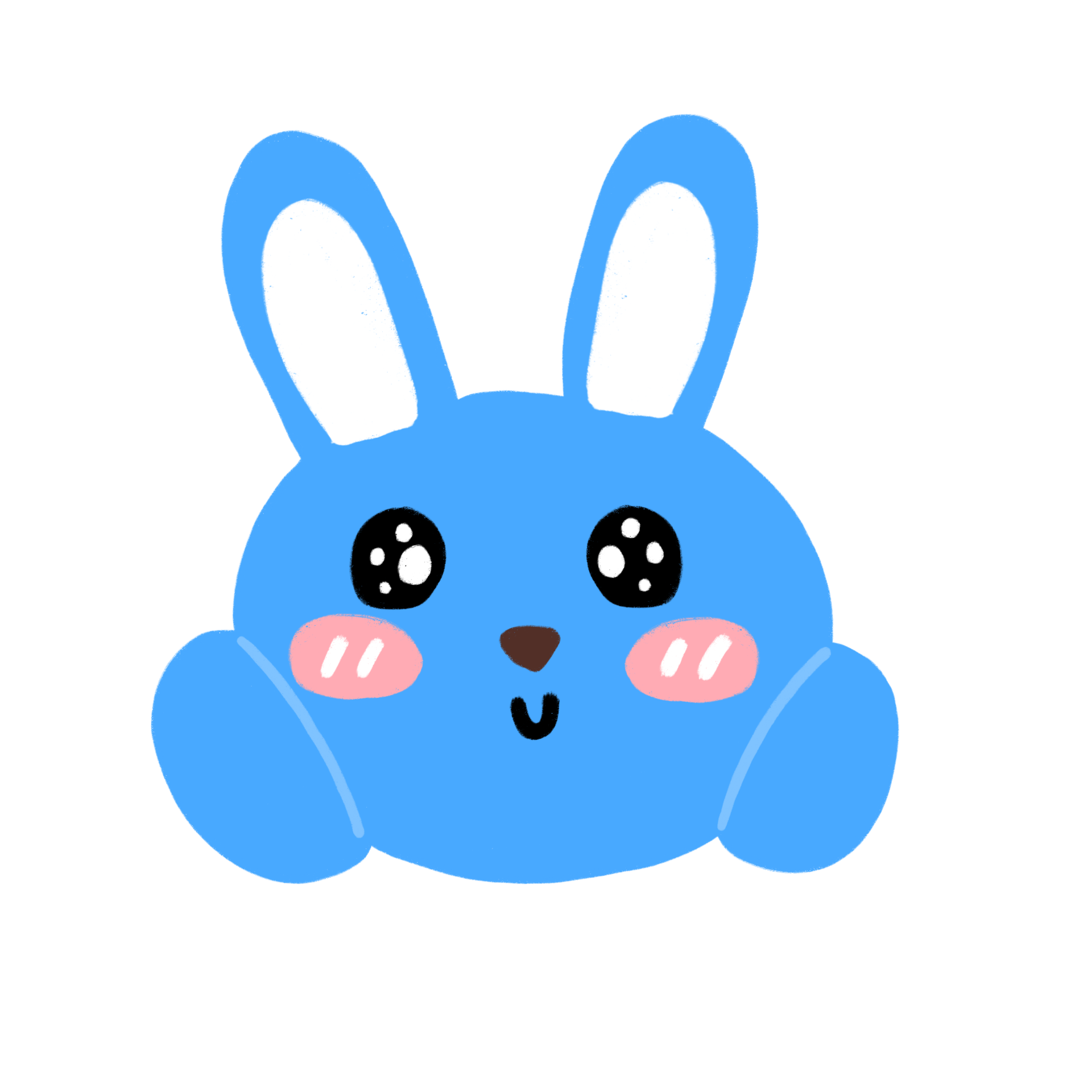 Blue Rabbit Bunny Head Cartoon Illustration 43236560 Png