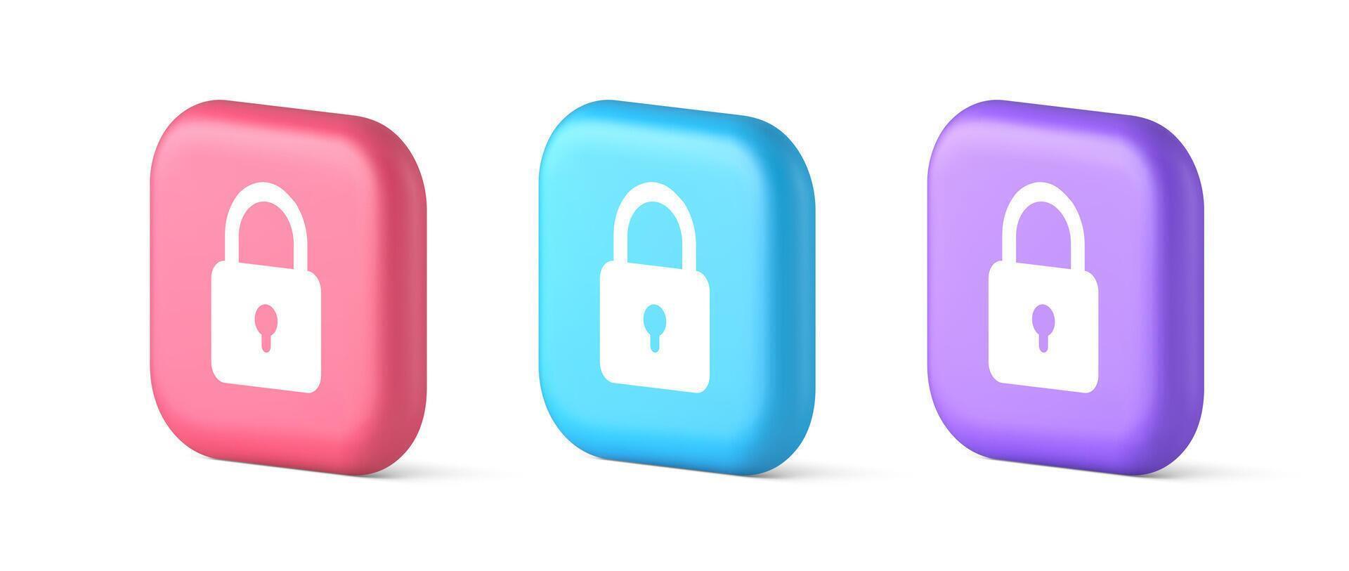 Padlock locking web access button password security protection safe encryption 3d icon 43243567 ...