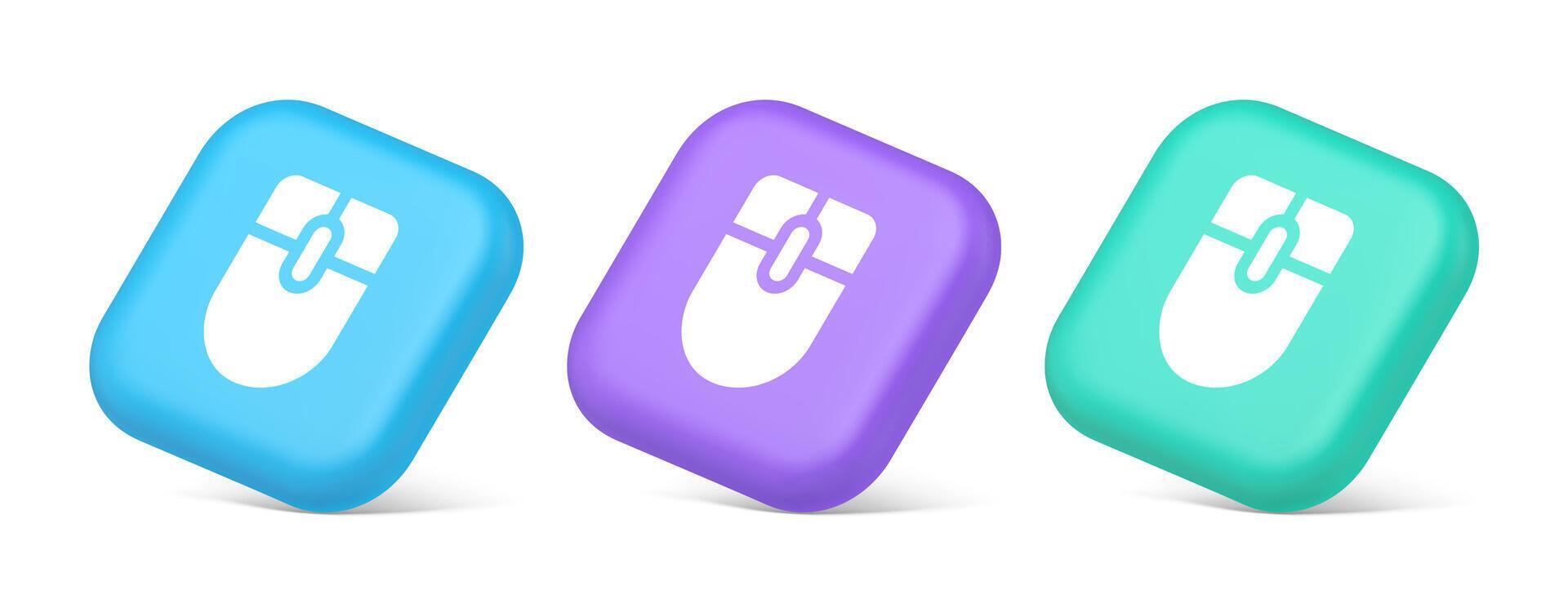 Mouse Computer Scrolling Device Cursor Button Click Control Cyberspace Interface 3d Isometric