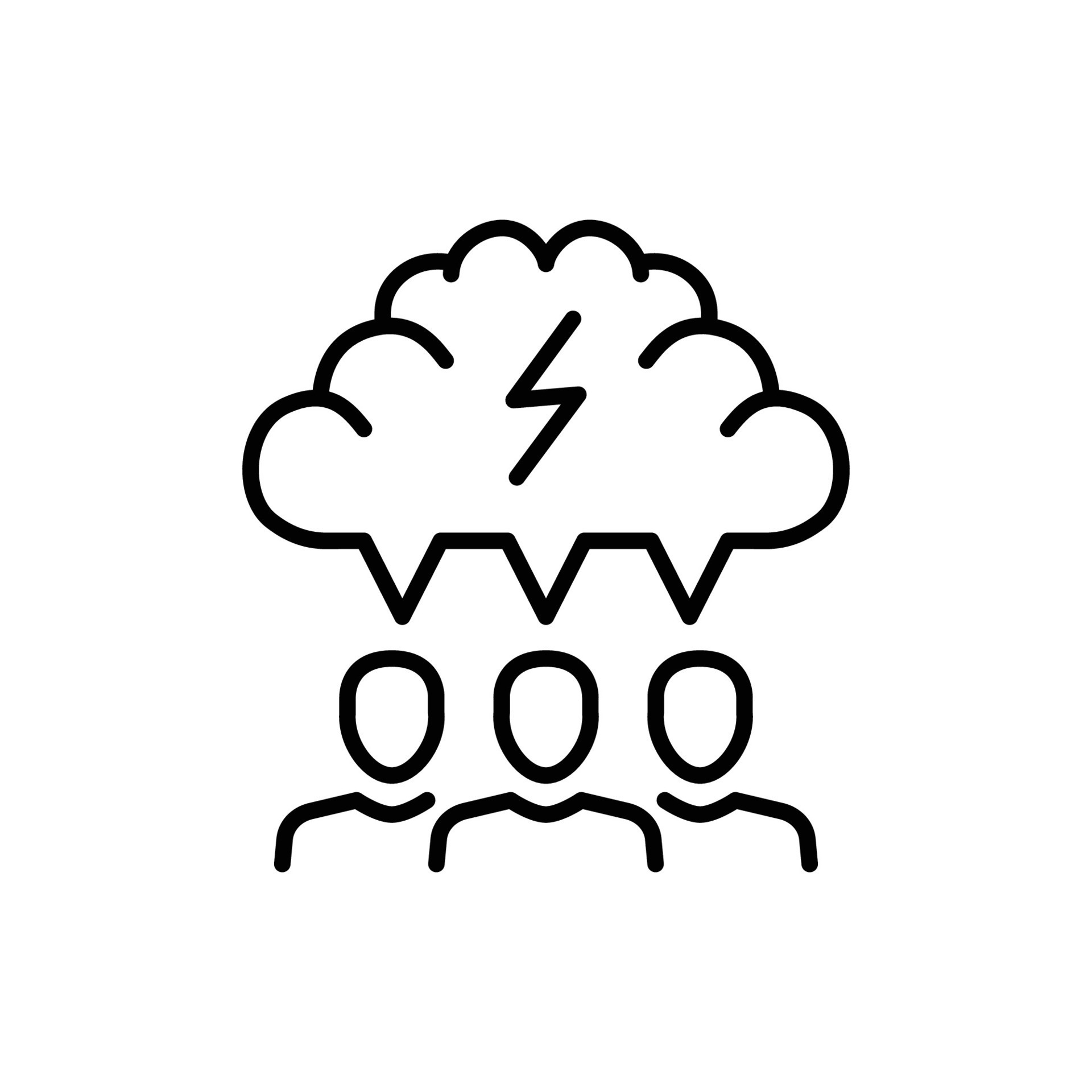 Group Brainstorming Icon Simple Outline Style Brainstorm Brain