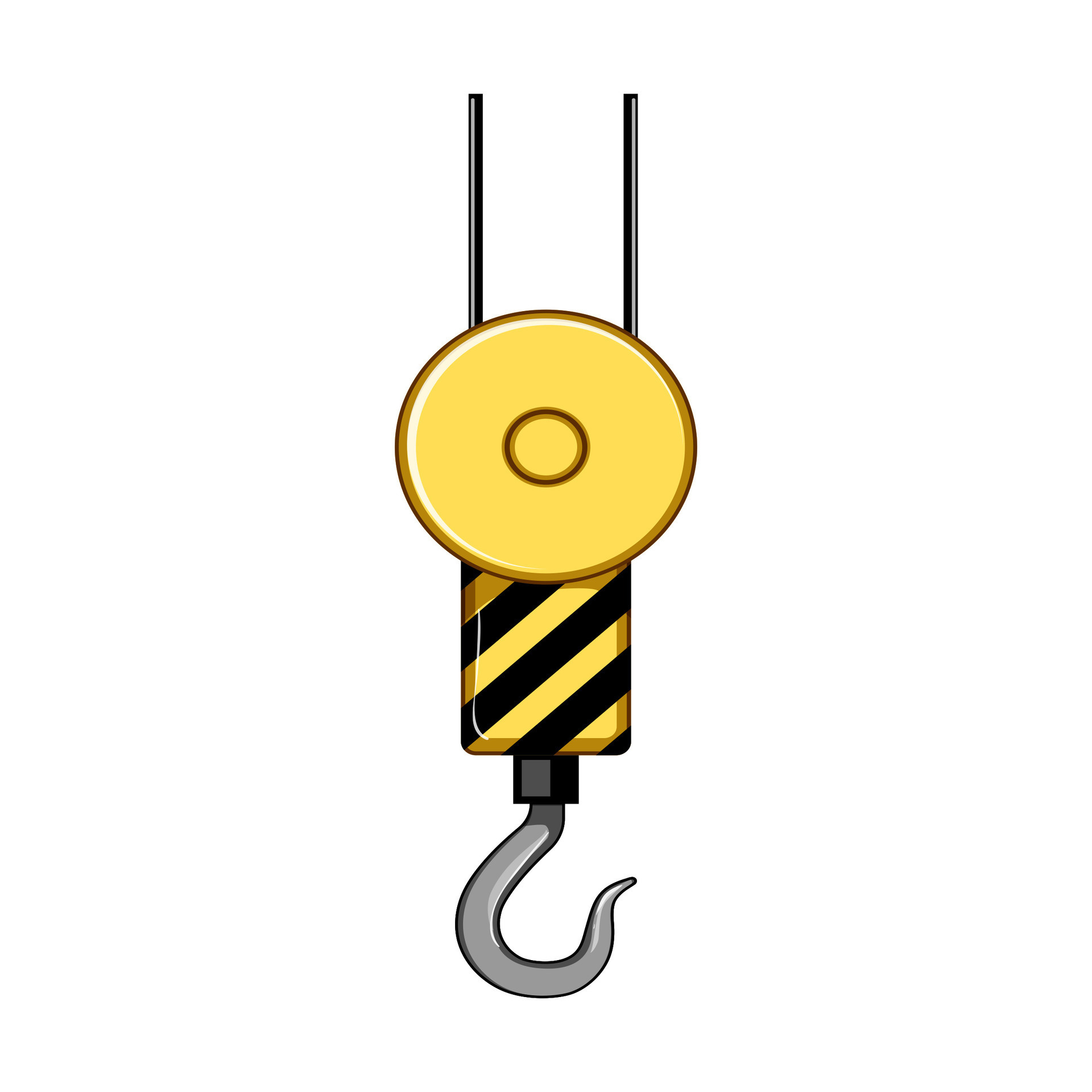 hoist crane hook cartoon illustration 43256324 Vector Art at Vecteezy