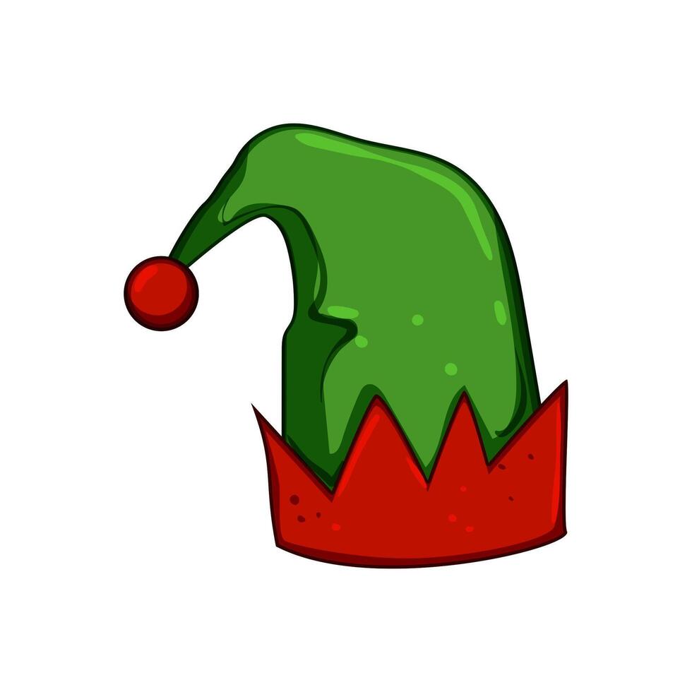 Merry Elf Santa Hat Cartoon Illustration 43256354 Vector Art At Vecteezy