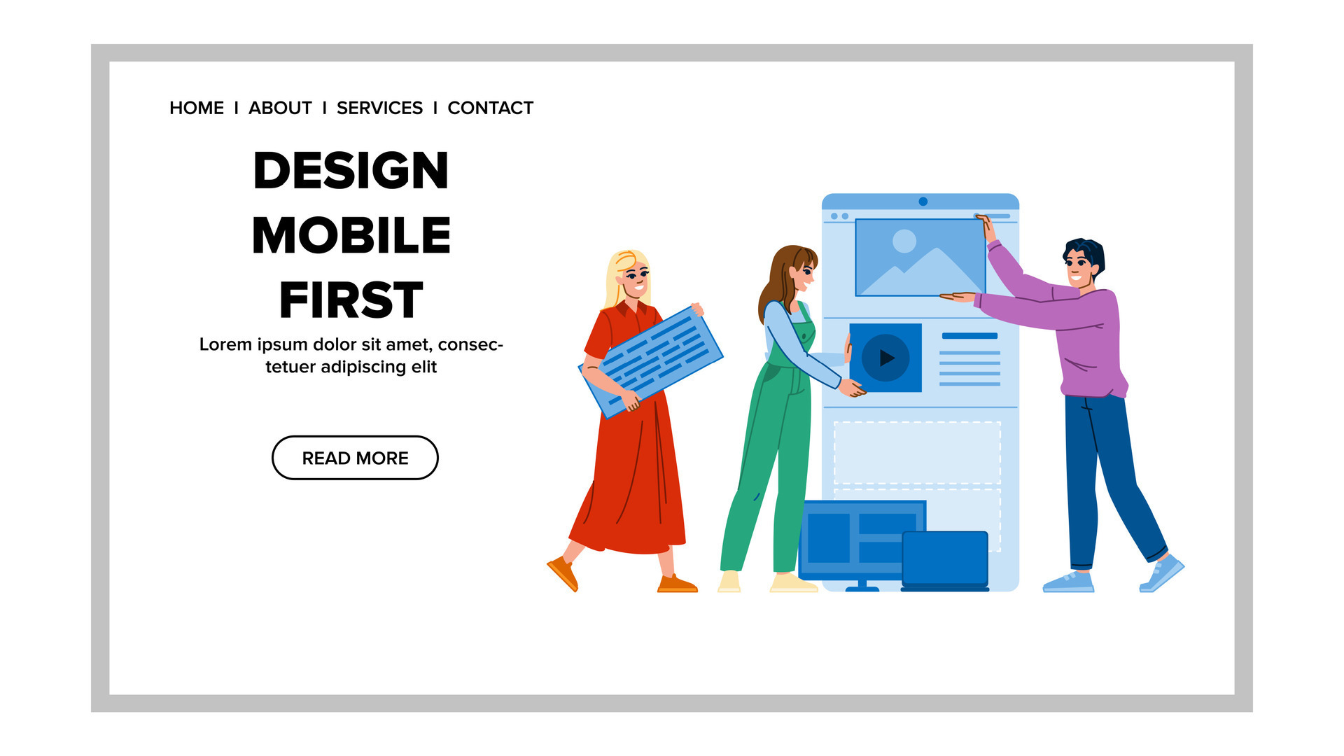 Layout Design Mobile First 43257487 Vector Art At Vecteezy