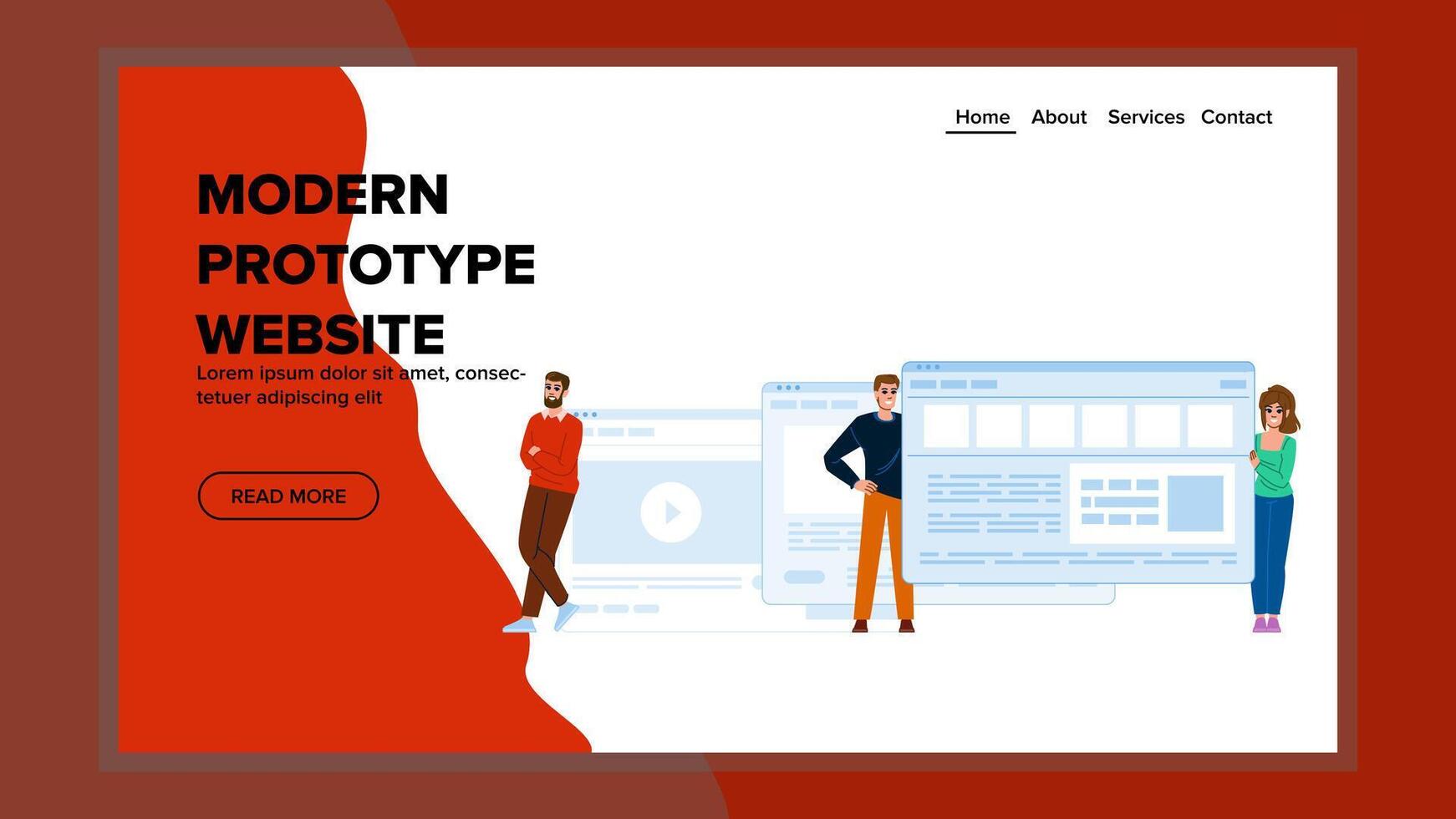 interactive modern prototype websie 43257504 Vector Art at Vecteezy
