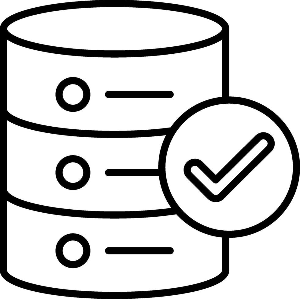 Approved Database Line Icon 43259727 Vector Art at Vecteezy