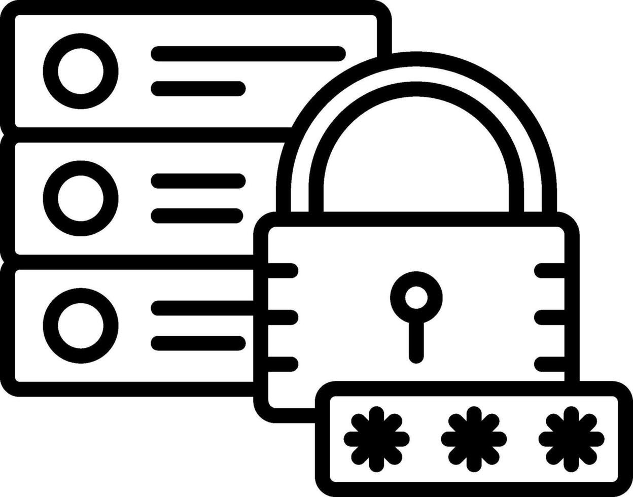 Secure Database Line Icon 43259746 Vector Art at Vecteezy