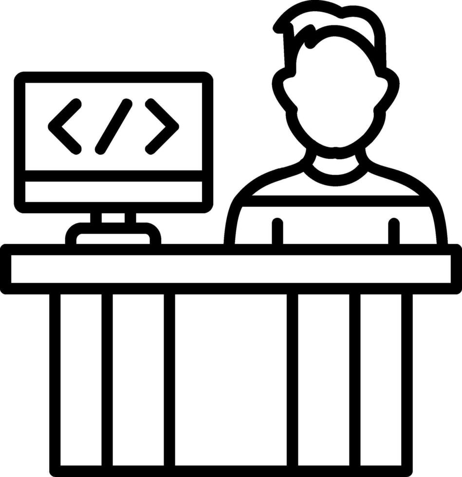 Programmer Line Icon 43264410 Vector Art at Vecteezy