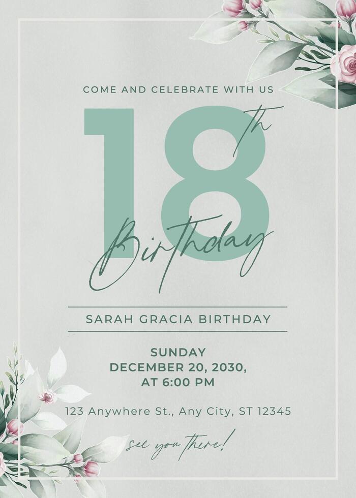 Invitation Card Template For 18th Birthday - Infoupdate.org