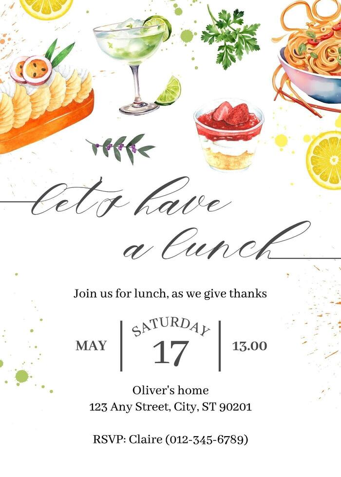 Luncheon Template Lunch Invitation