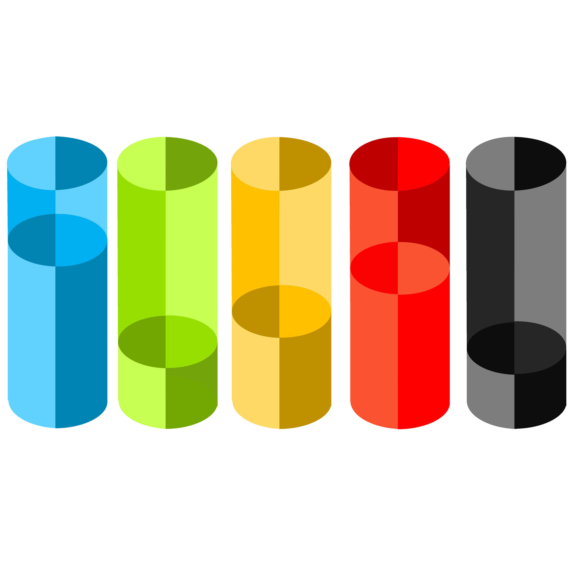 3d render illustration of colorful cylinder. bar graphs. 43267589 Vector Art at Vecteezy