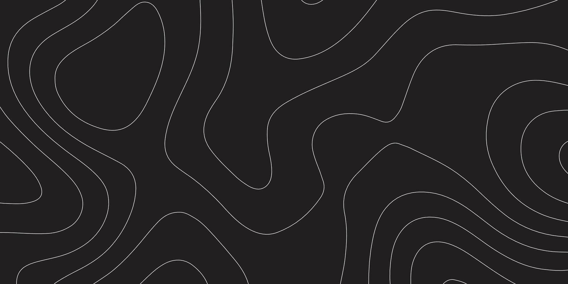 Black and white pattern. Topographic map background. Abstract wave topographic. Modern curve ...