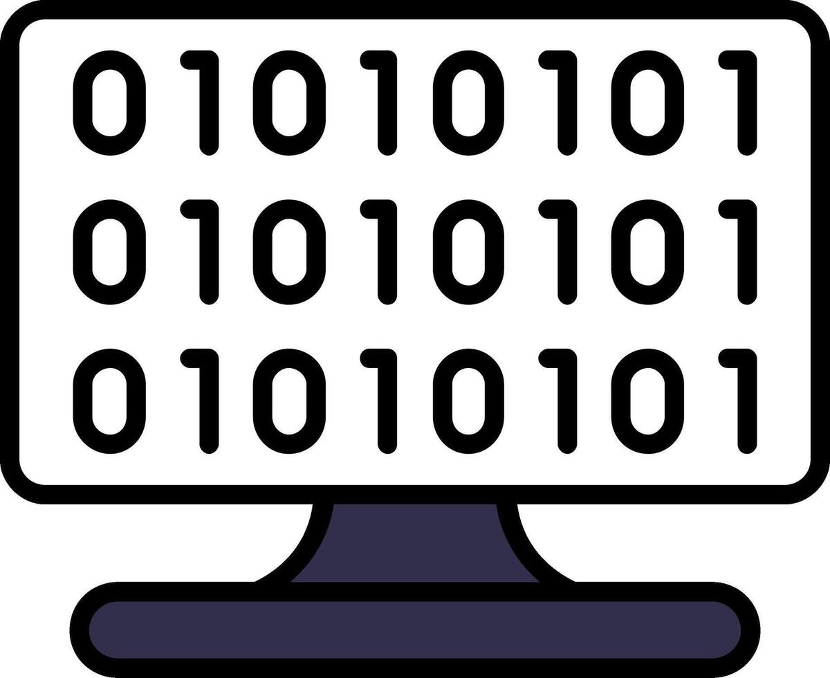 Binary Code Line Filled Icon 43299655 Vector Art At Vecteezy