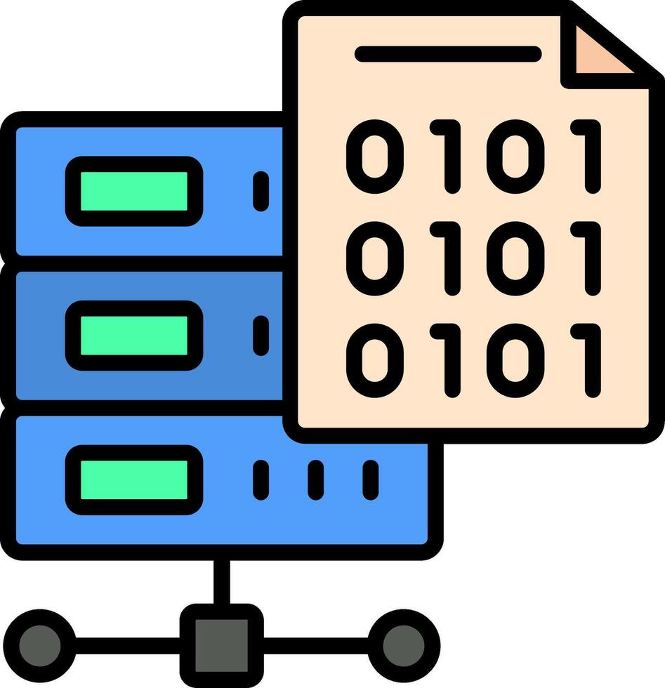Binary Code Line Filled Icon 43300264 Vector Art At Vecteezy