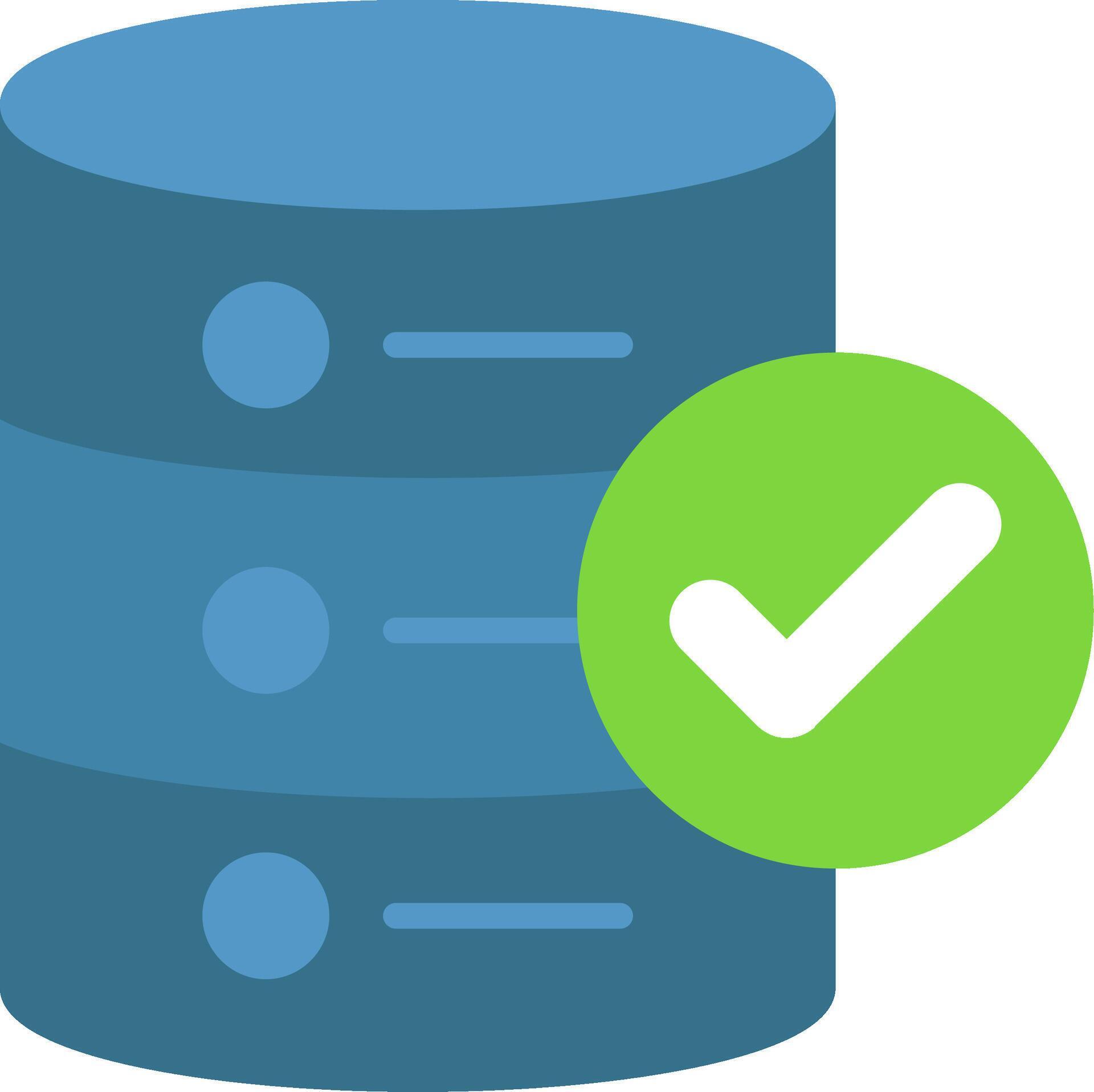 Approved Database Flat Icon 43304804 Vector Art at Vecteezy