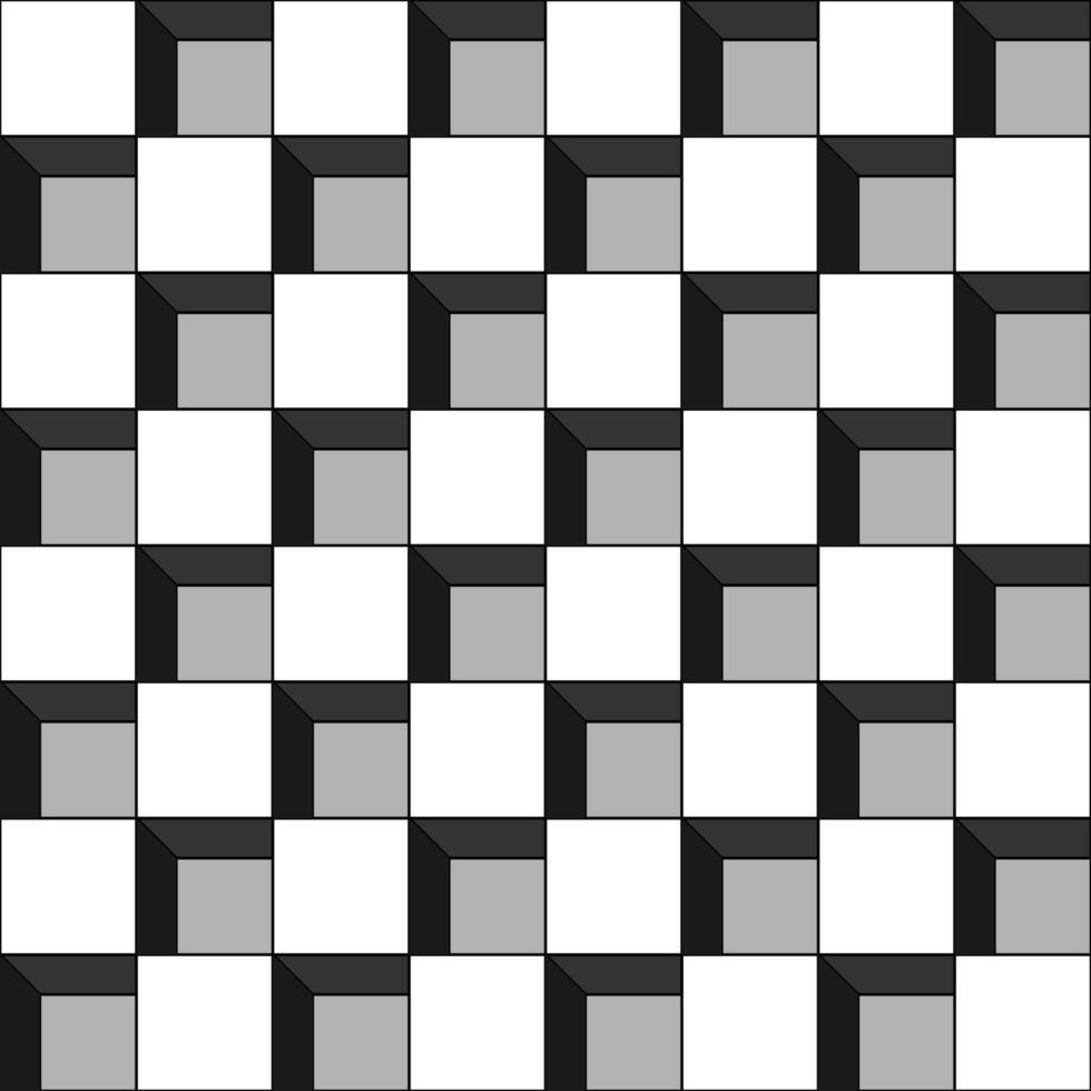 Simple Black And White Geometric Cube Pattern 43312534 Vector Art At Vecteezy