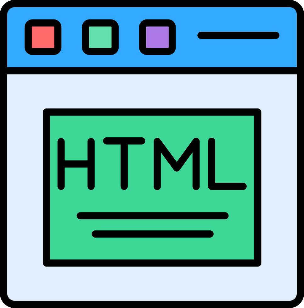 Html Line Filled Icon 43319063 Vector Art at Vecteezy