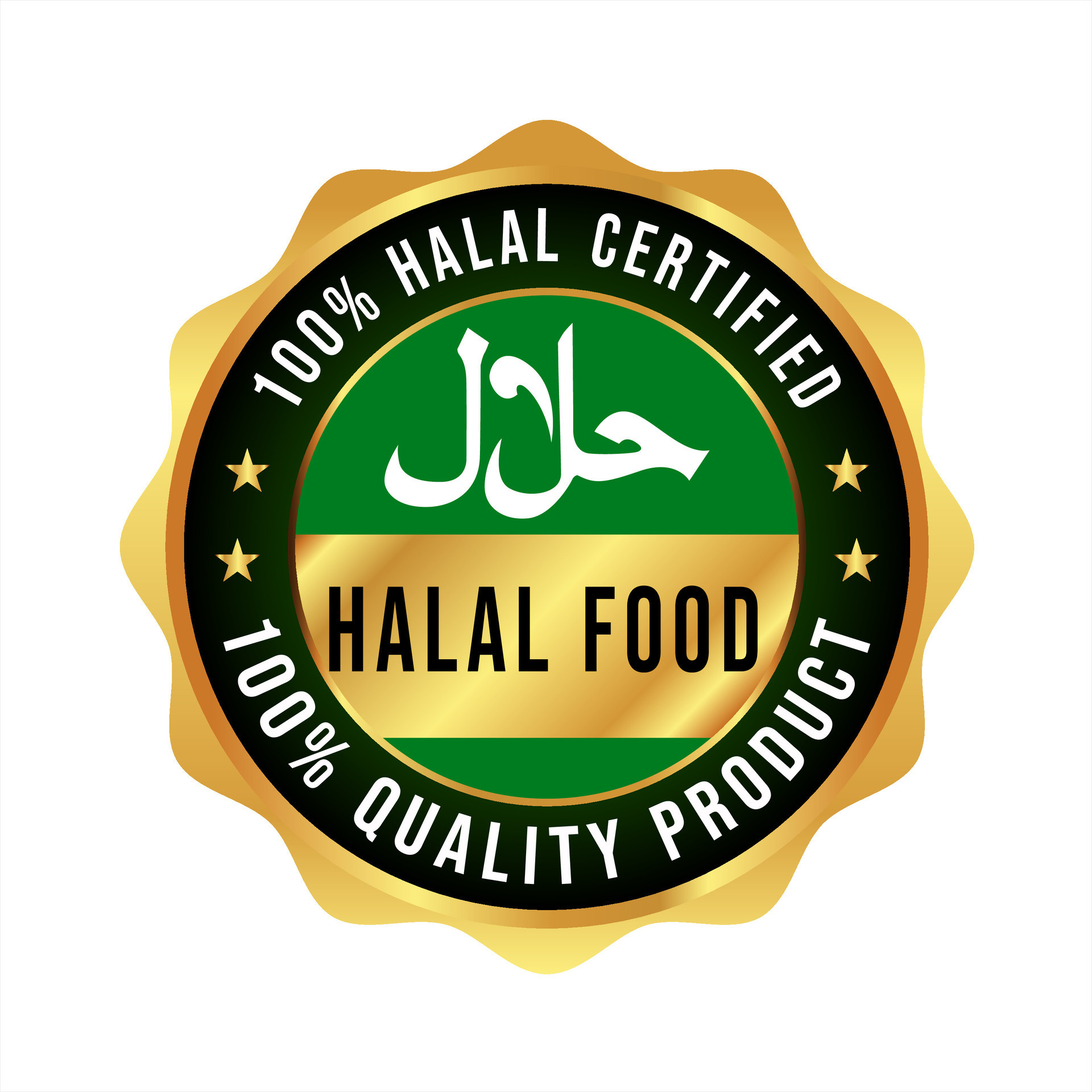 halal certificado logo, icono, insignias y símbolo. halal comida logo 43324629 Vector en Vecteezy