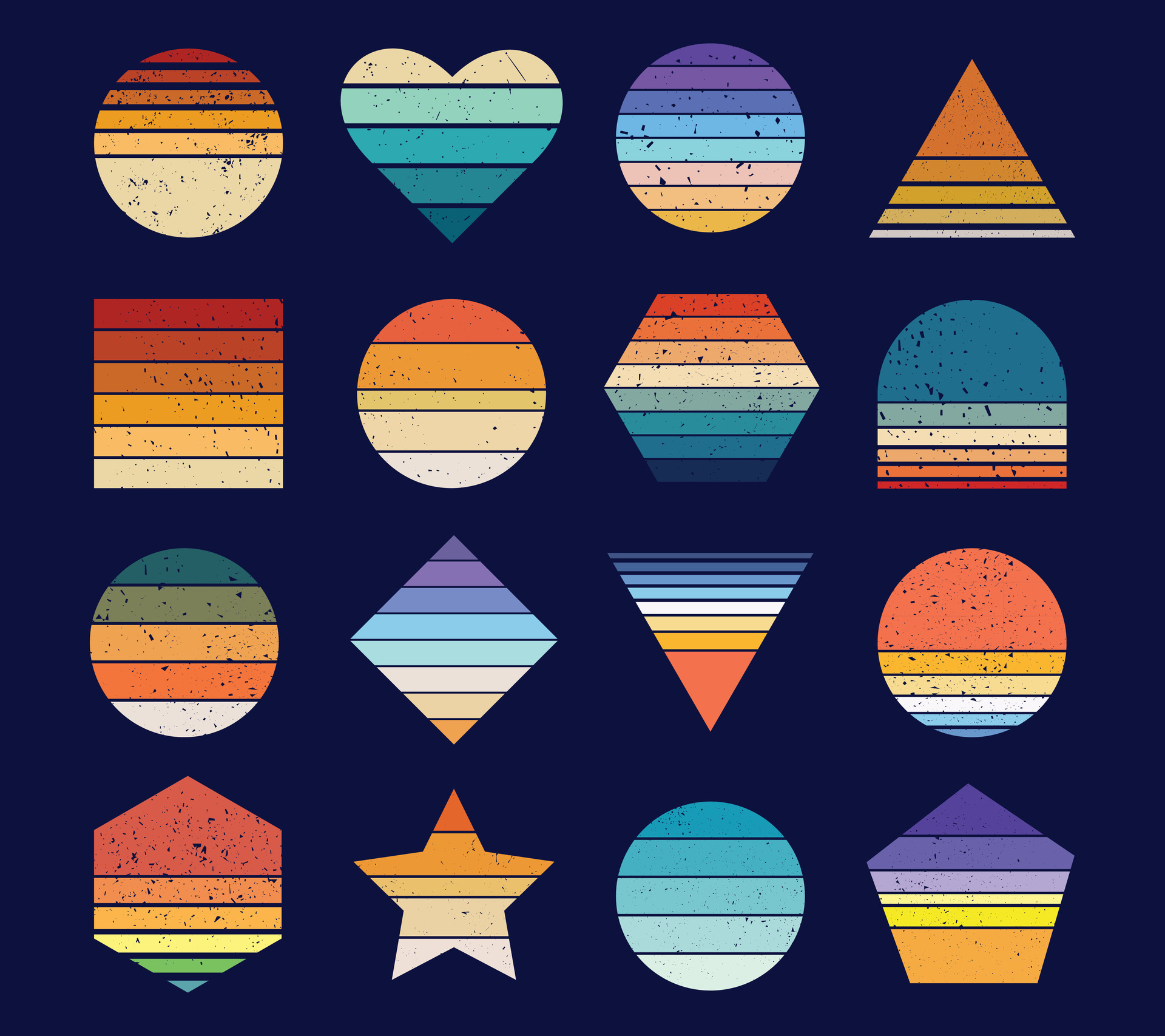 Retro Vintage Sunset Bundle For T Shirt Design Retro Vintage Sunset
